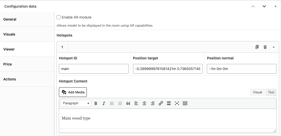 Display 3D model hotspots | WCB